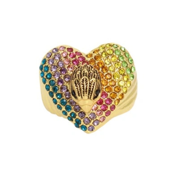 Kurt Geiger | Jewelry | Kurt Geiger Rainbow Heart Cocktail Ring | Poshmark